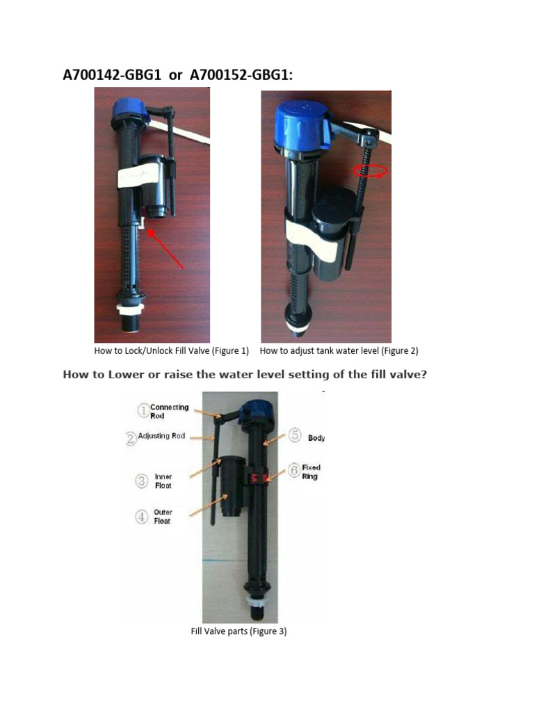 Fill Valve A700142 or A700152-GBG1 | PDF | Teaching Methods & Materials