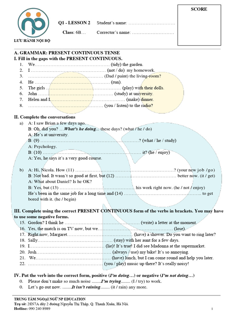 Lưu Hành N I B : Trung Tâm Ngo I NG NP Education | PDF | Cost Of Living