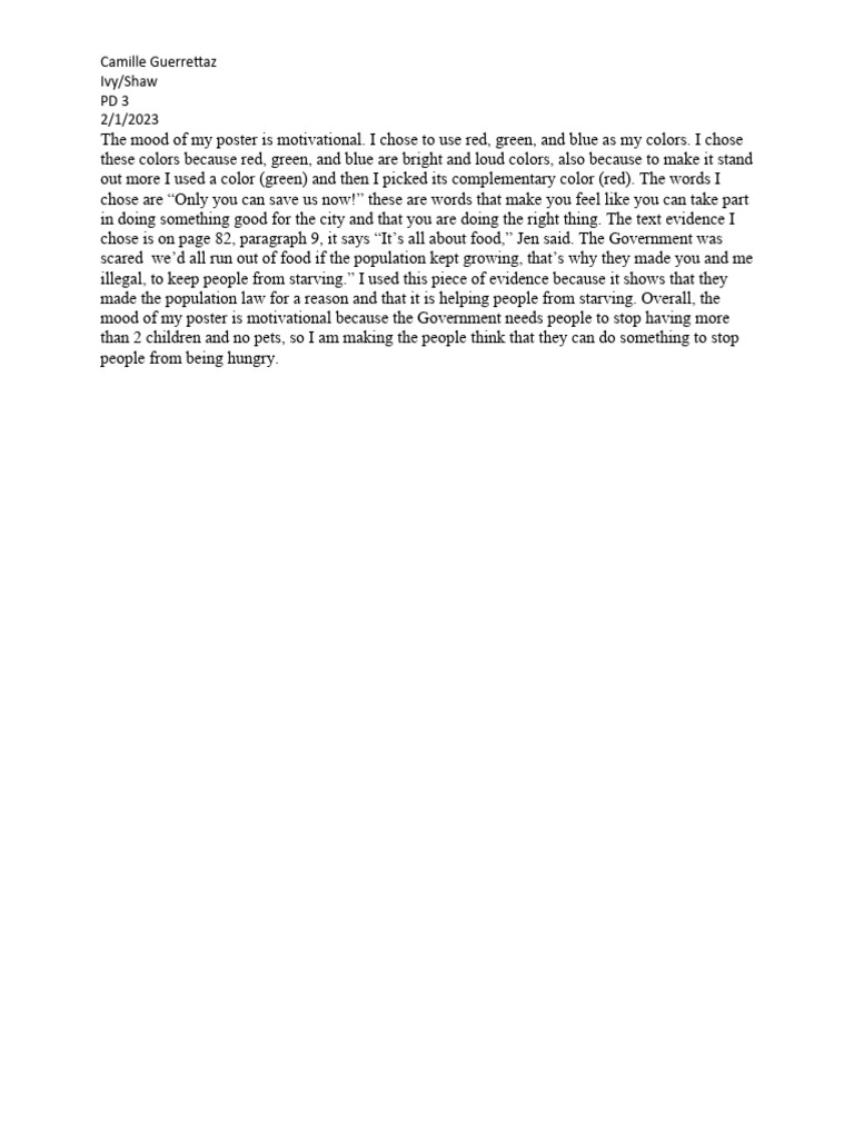 Propoganda Poster Back Paragraph | PDF