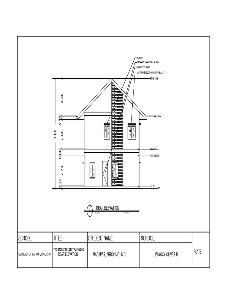 Two-Storey Building Rear Elevation | PDF