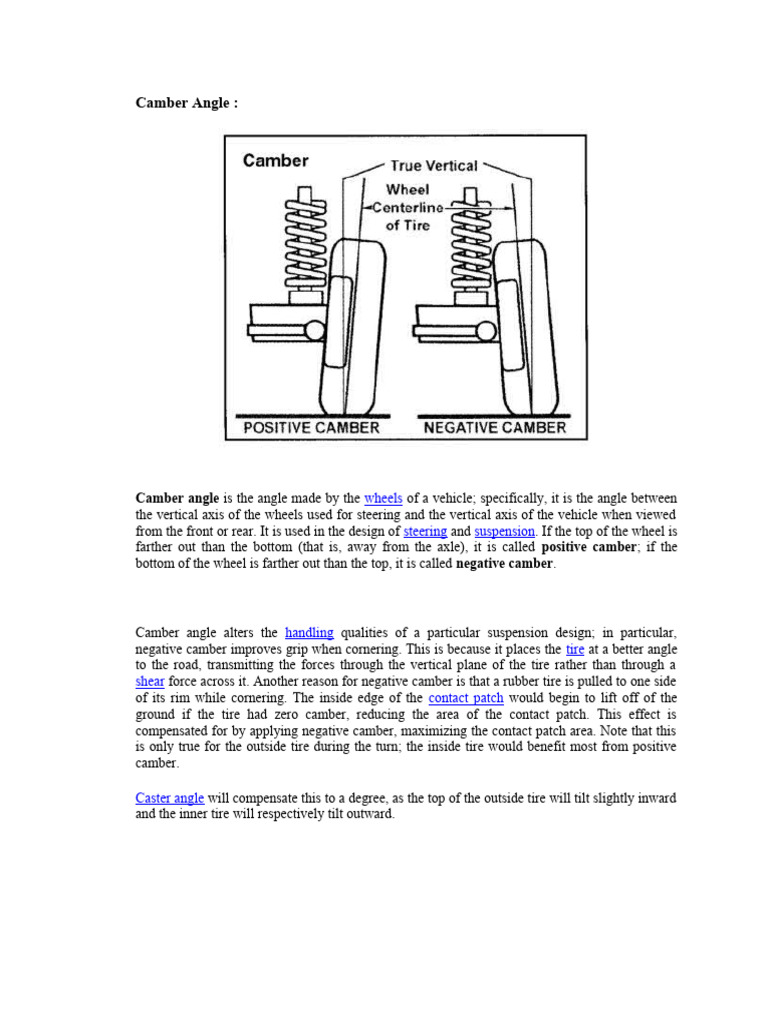 Caster Camber | PDF | Vehicle Technology | Vehicles