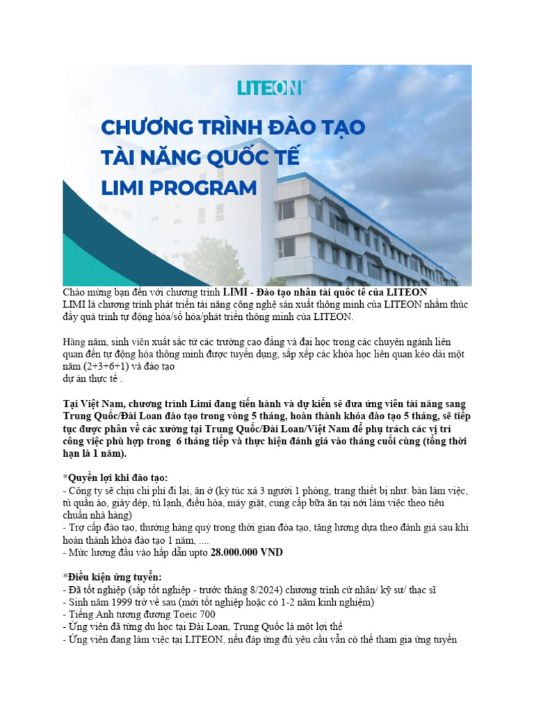 LIMI Thực tập sinh tài năng | PDF