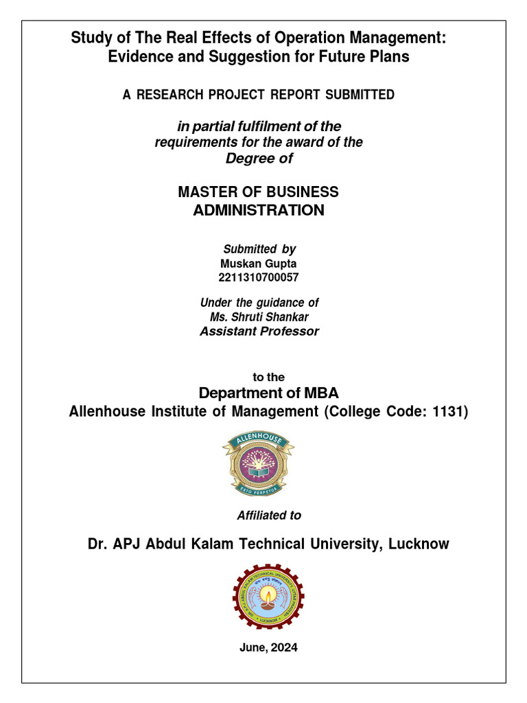 MY PROJECT For 2 YEAR | PDF | Performance Appraisal | Operations Management