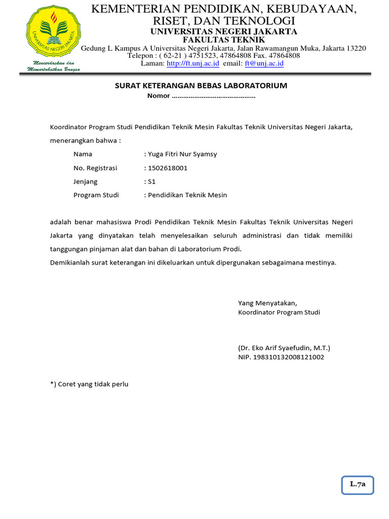 Surat Keterangan Bebas Laboratorium - TTD FIX | PDF | Seni | Komputer