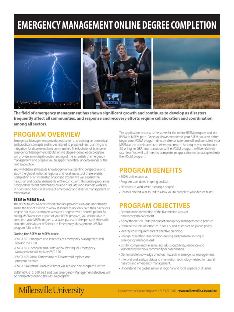 BSEM Online Degree in Emergency Management | PDF | Emergency Management