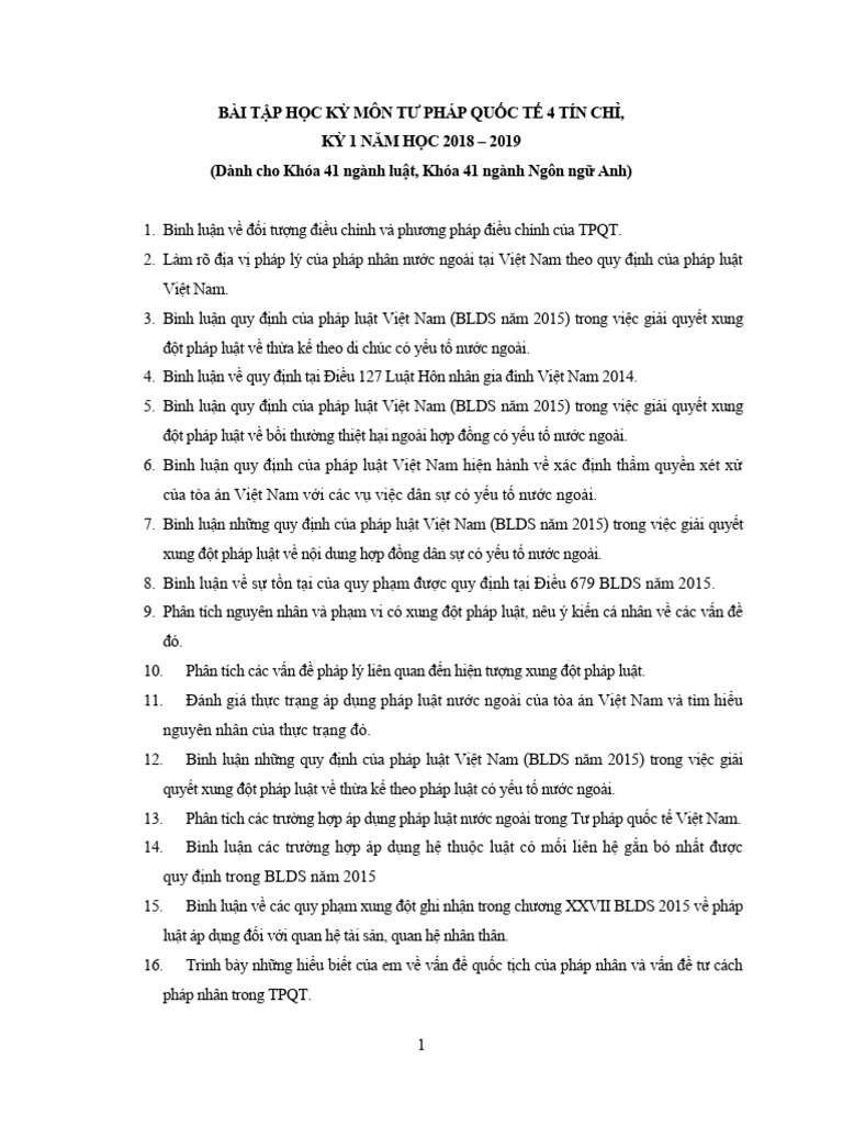 BT HOC KY 4TC K 1 2018-2019 | PDF