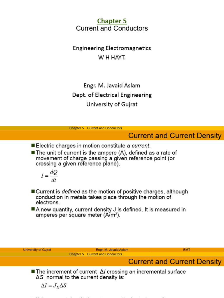 CH5a HAYT | PDF | Electric Current | Electrical Resistivity And Conductivity