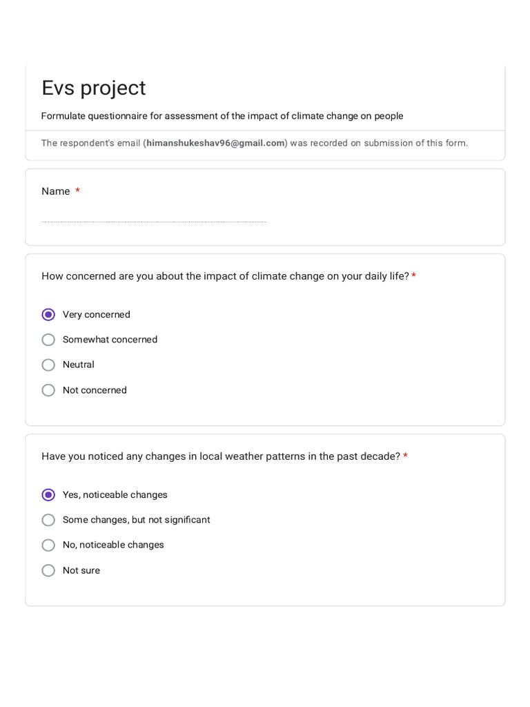 Evs project | PDF | Climate Change | Biodiversity