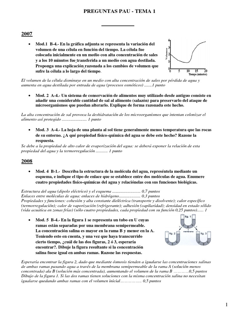Preguntas Pau T1 | PDF | Agua | Propiedades del agua