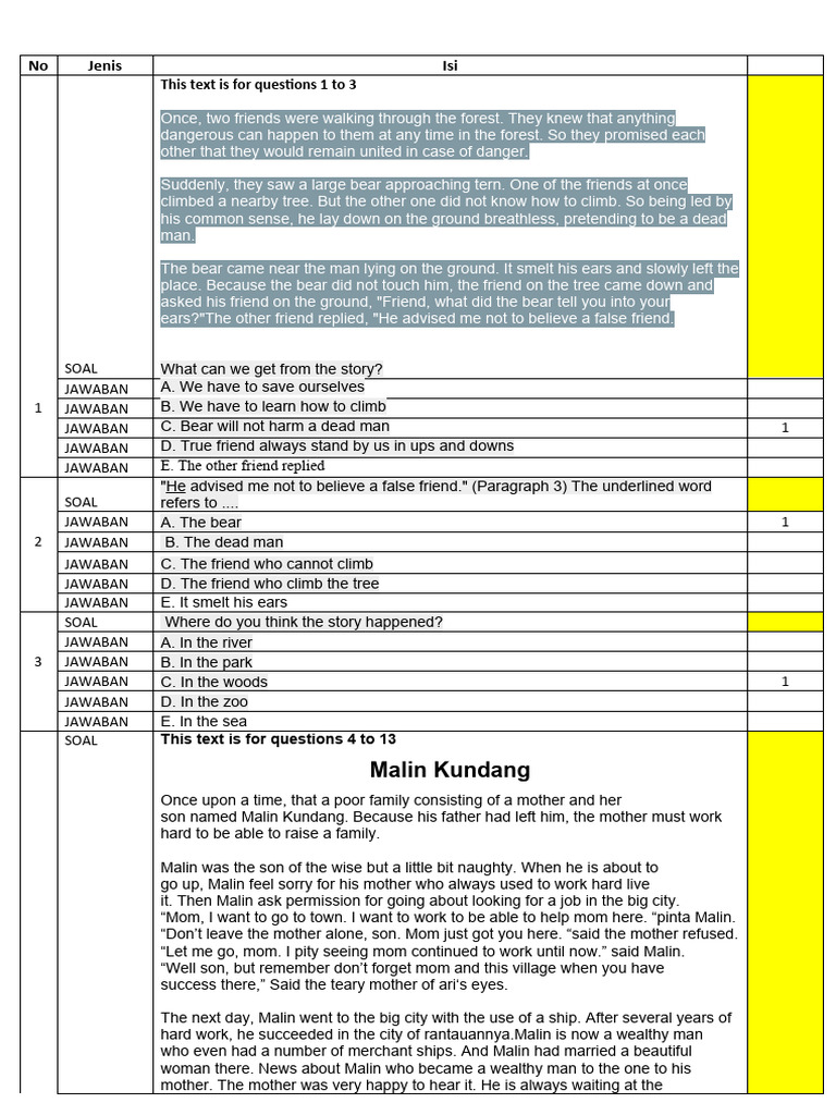 Soal Siswa PG B. ING. X 2024 | PDF | Indonesia