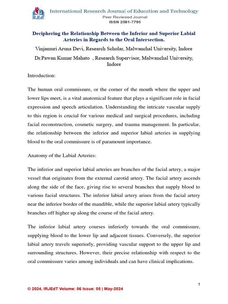 Deciphering The Relationship Between The Inferior and Superior Labial ...