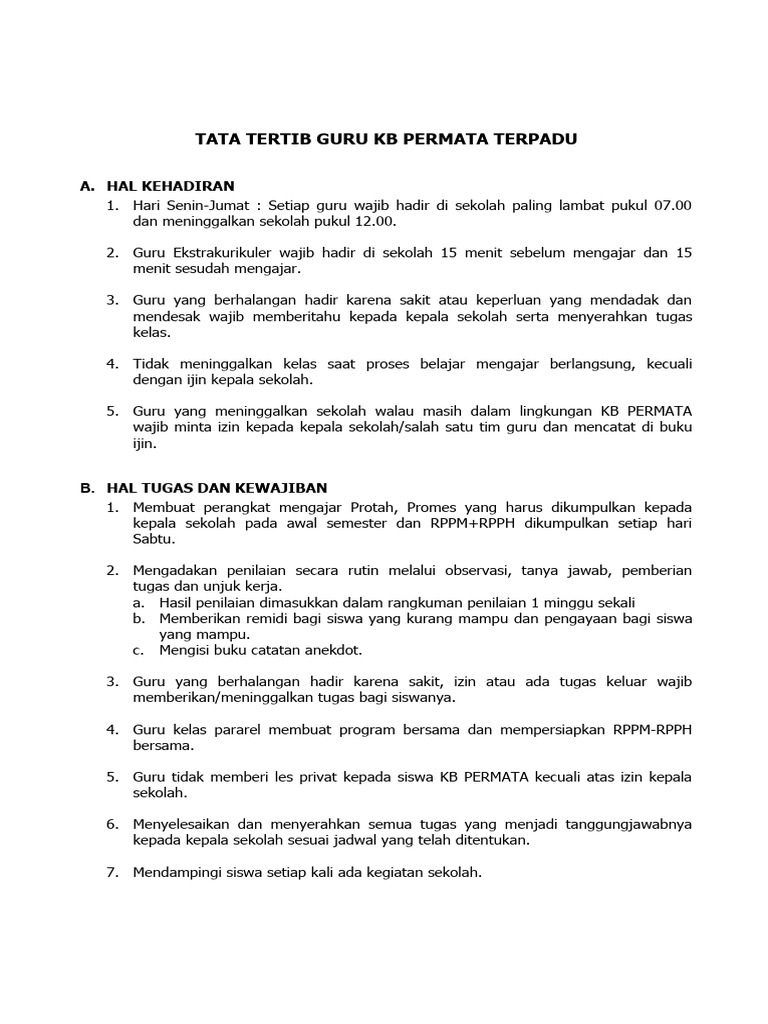 Tata Tertib Full | PDF | Karier & Perkembangan