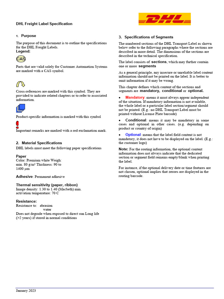 DHL Freight Label Guide 2023 | PDF | Barcode | Written Communication