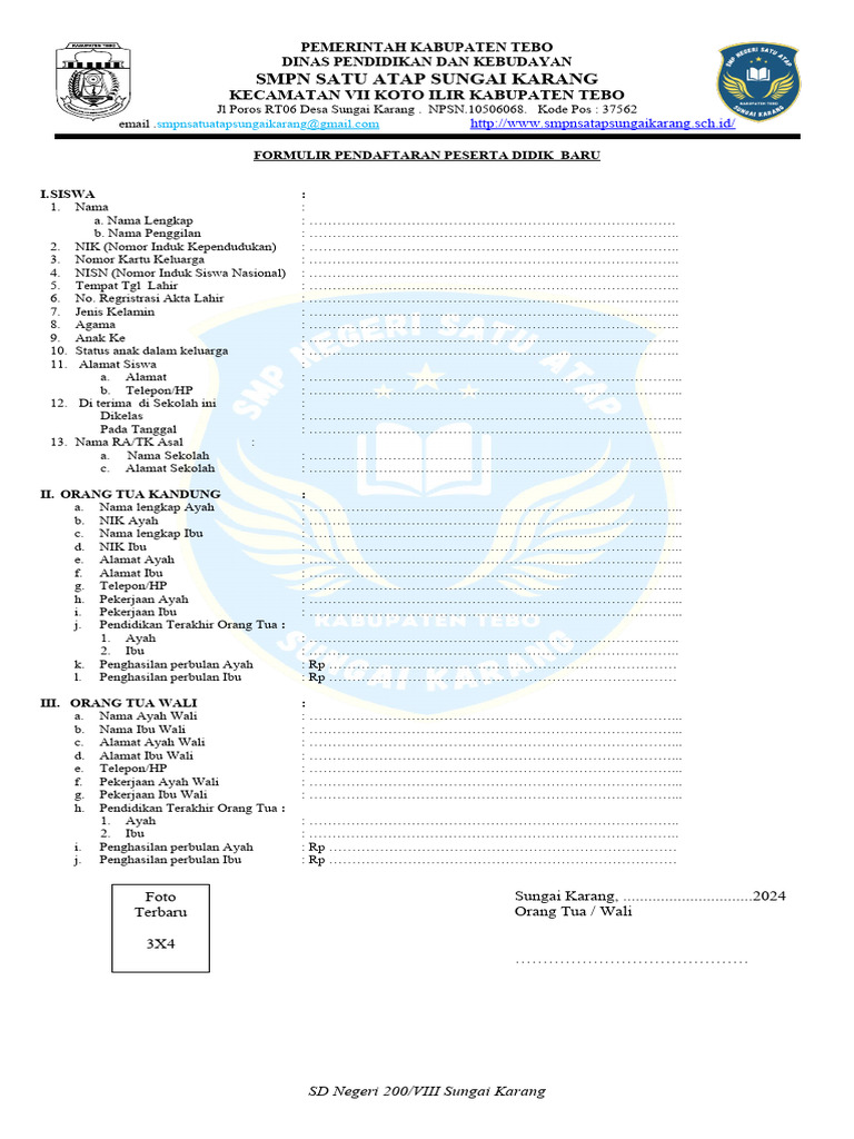 Formulir PPDB 2024 | PDF