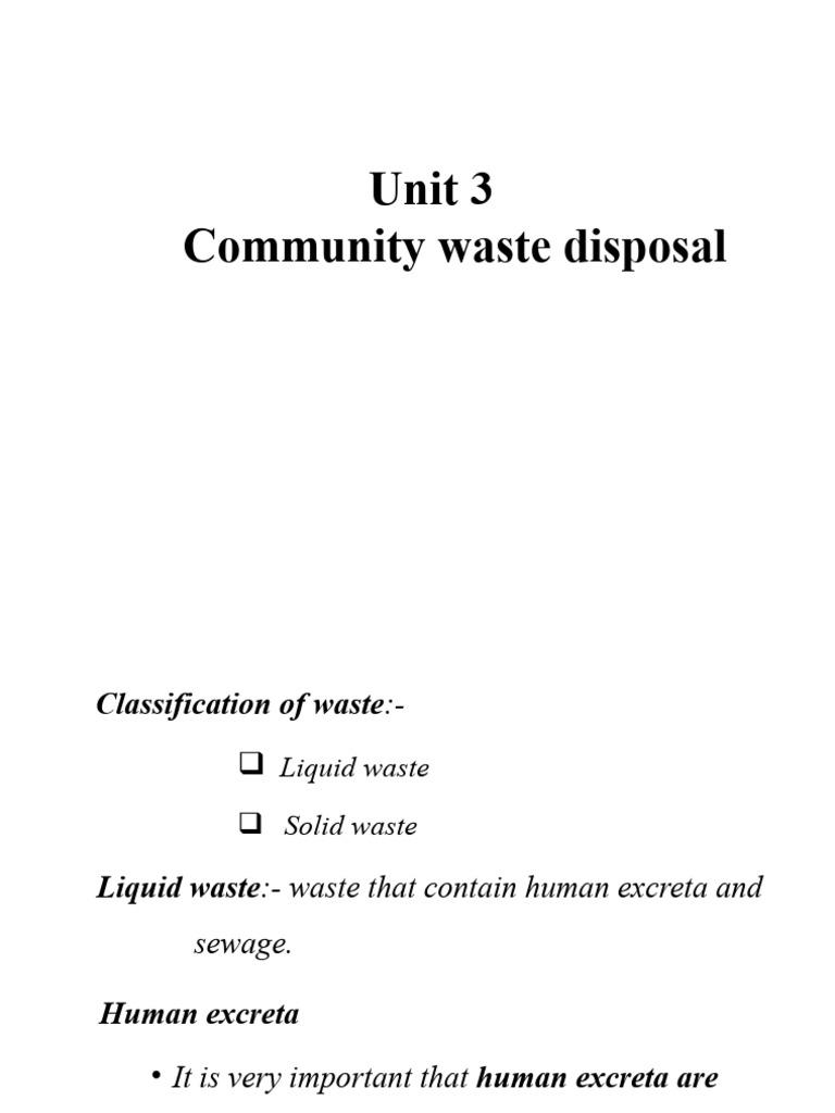 Unit 3 Waste Disposal | PDF | Sewage Treatment | Landfill