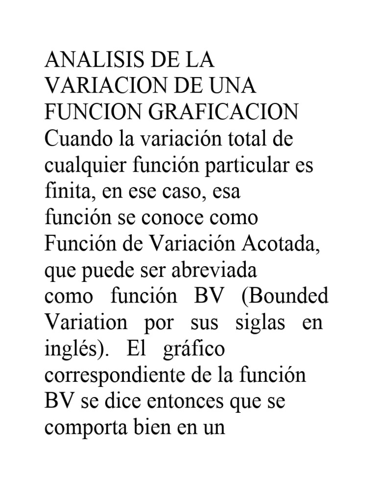 Analisis de La Variacion de Una Funcion Graficacion 5.8 | PDF ...
