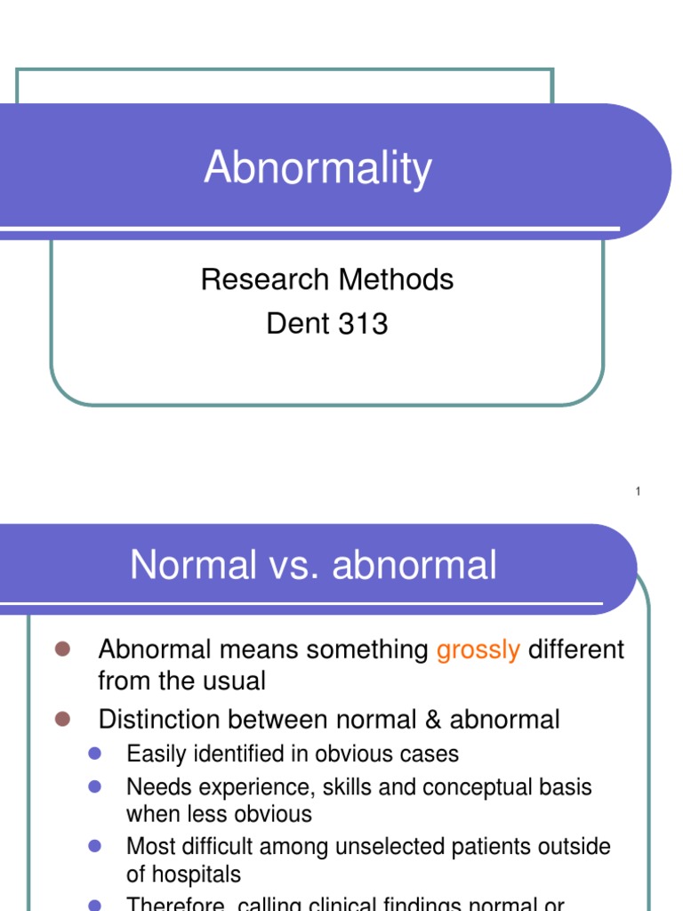 Lecture 7 Slide Abnormality Pdf Level Of Measurement Reference