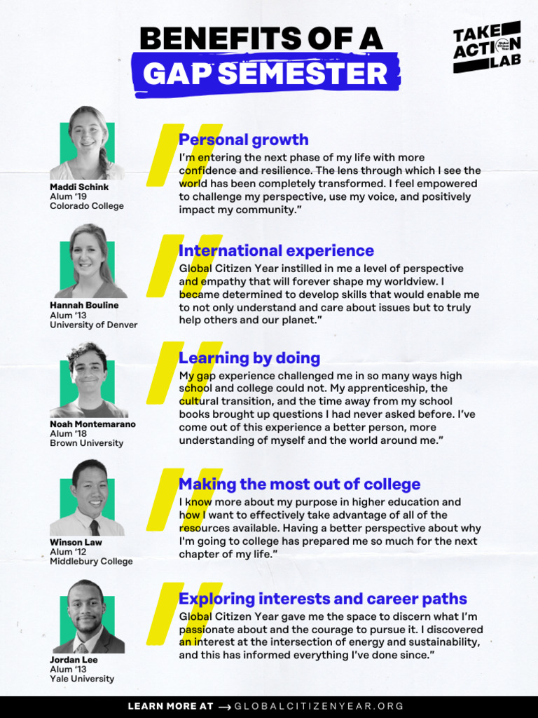 Benefits of A Gap Semester - Flyer (Digital) | PDF