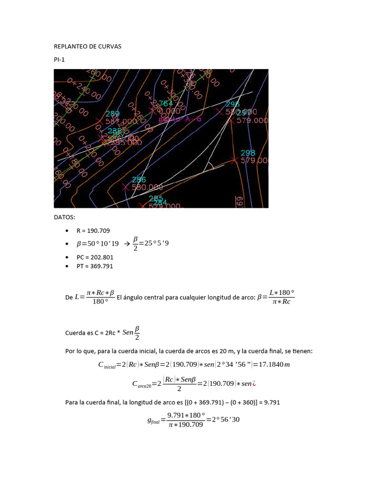 Cálculo y Corrección de Curvas | PDF | Geometría diferencial ...