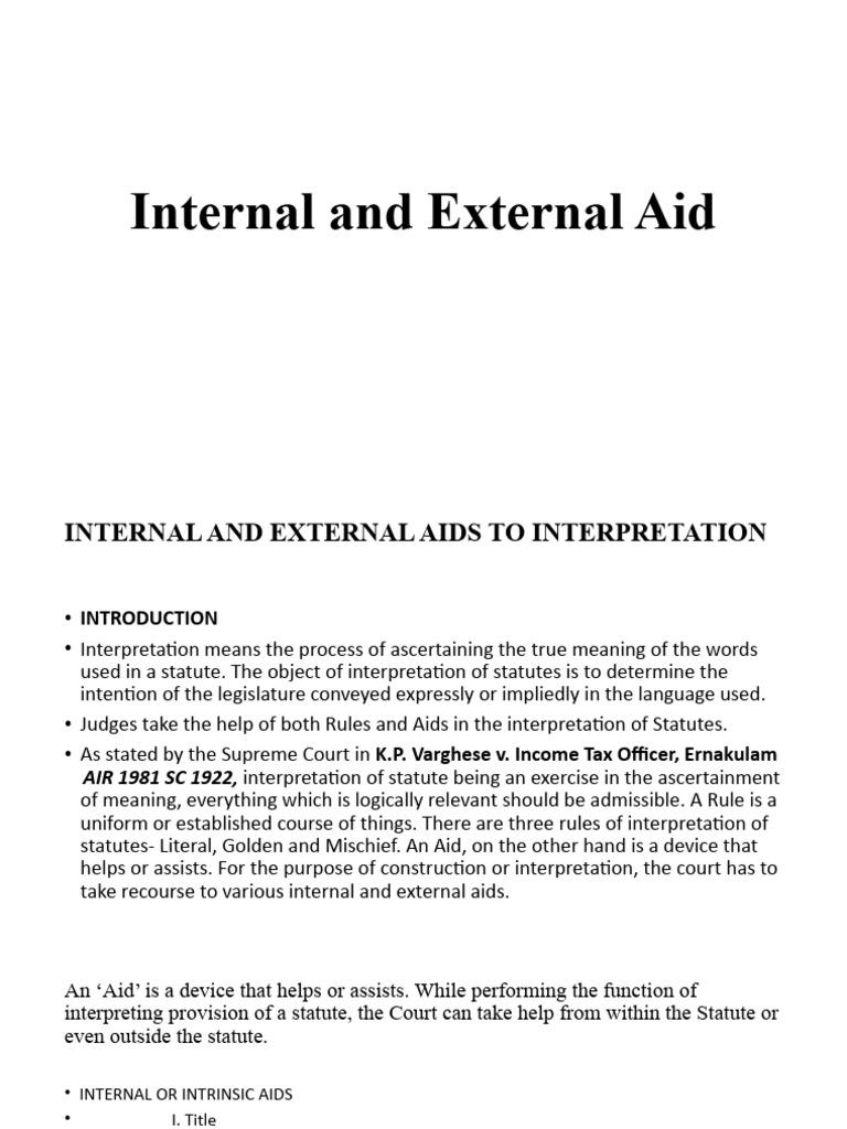 Internal and External Aid | PDF | Advocate | Common Law