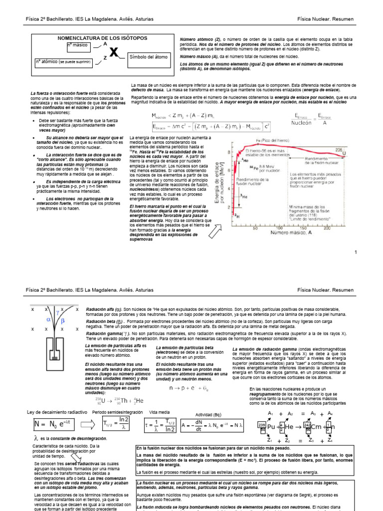 Resume Nfi Sica Nuclear | PDF | Núcleo atómico | Neutrón