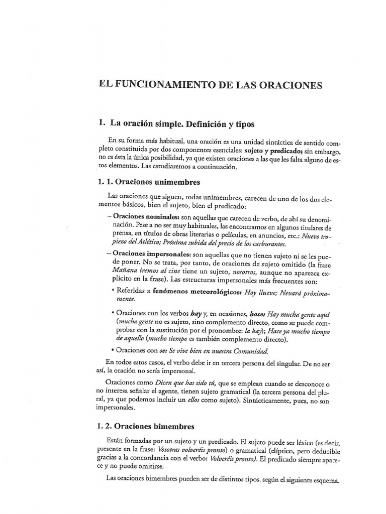 El Funcionamiento de Las Oraciones | PDF