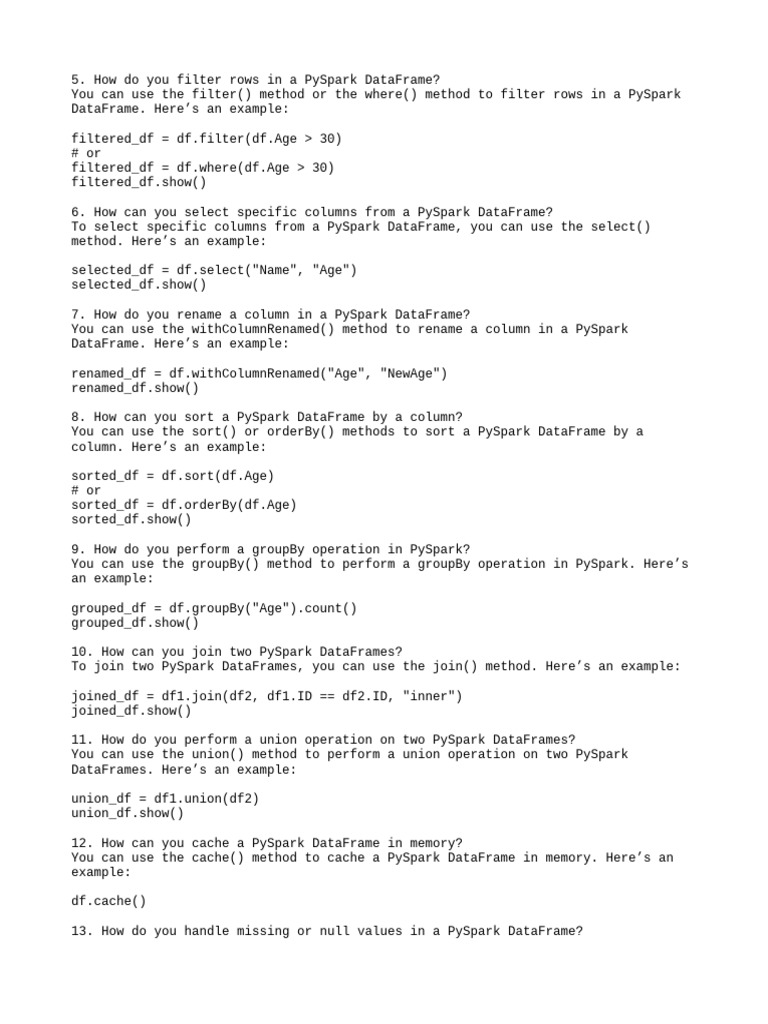 Spark Questions | PDF | Interpolation | Variance