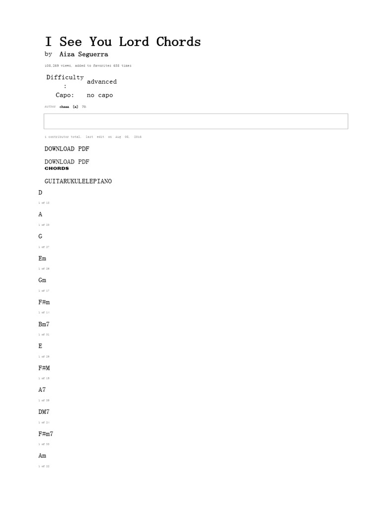 I See You Lord | PDF | Songs