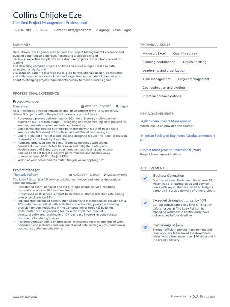 Collins Chi Joke Eze Resume | PDF | Project Management | Business