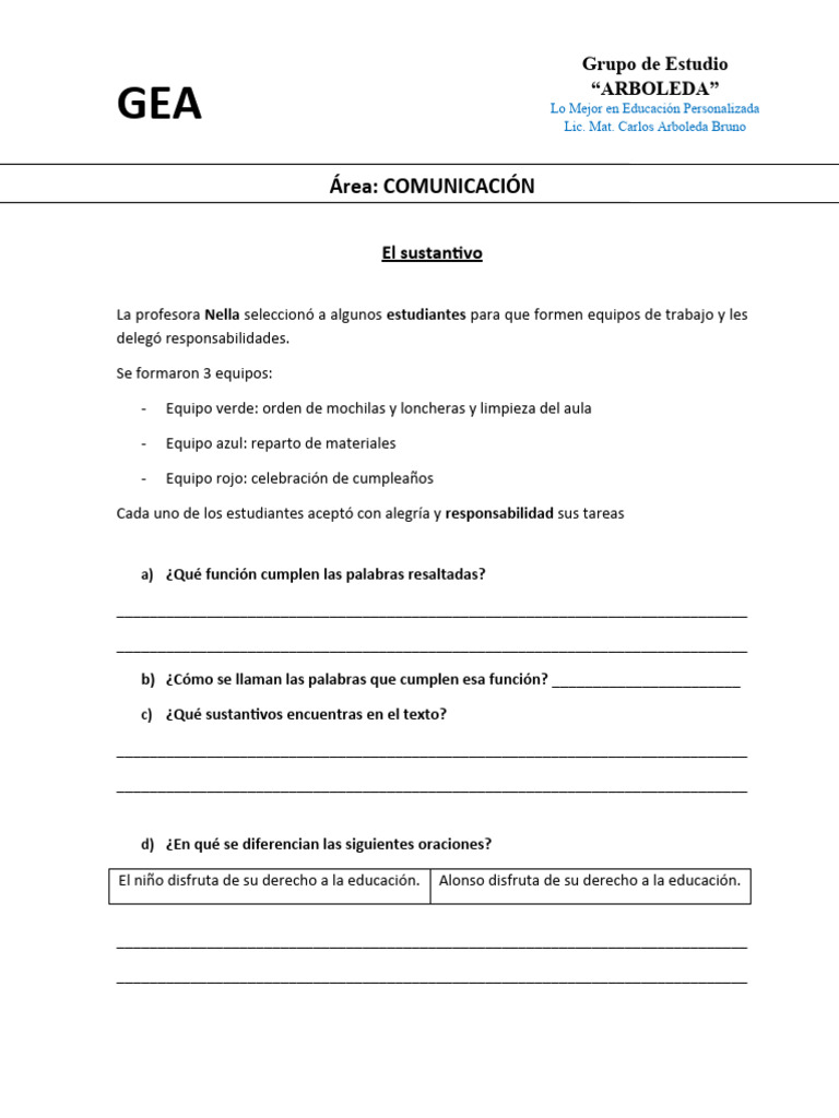Clase1 Sustantivo | PDF