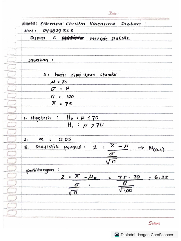 Diskusi 6 Metode Statistik | PDF