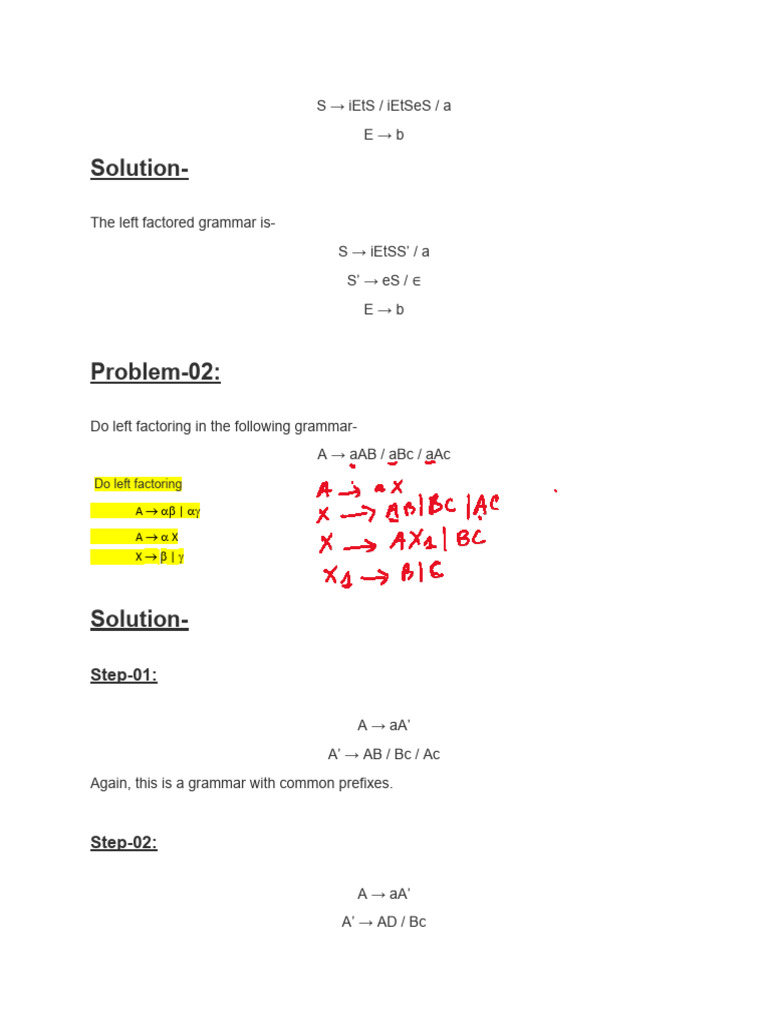 Chapter 2 - Left Factoring | PDF | Teaching Methods & Materials