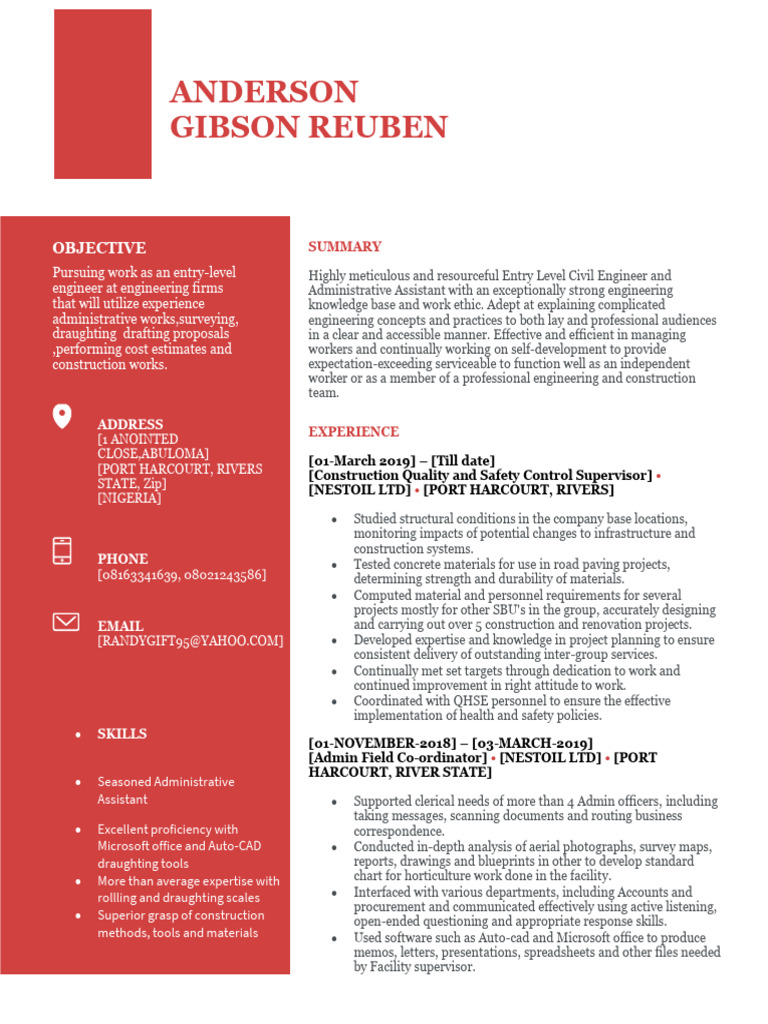 Anderson CV | PDF | Engineering | Project Management