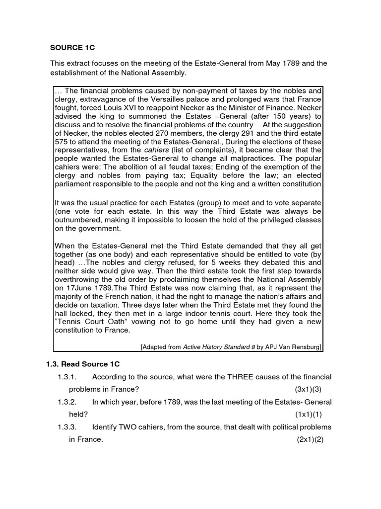 Source 1C - 10 | Download Free PDF | French Revolution | Monarchies Of ...