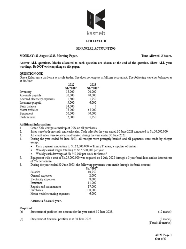 Fa 2 Atd | PDF | Expense | Balance Sheet