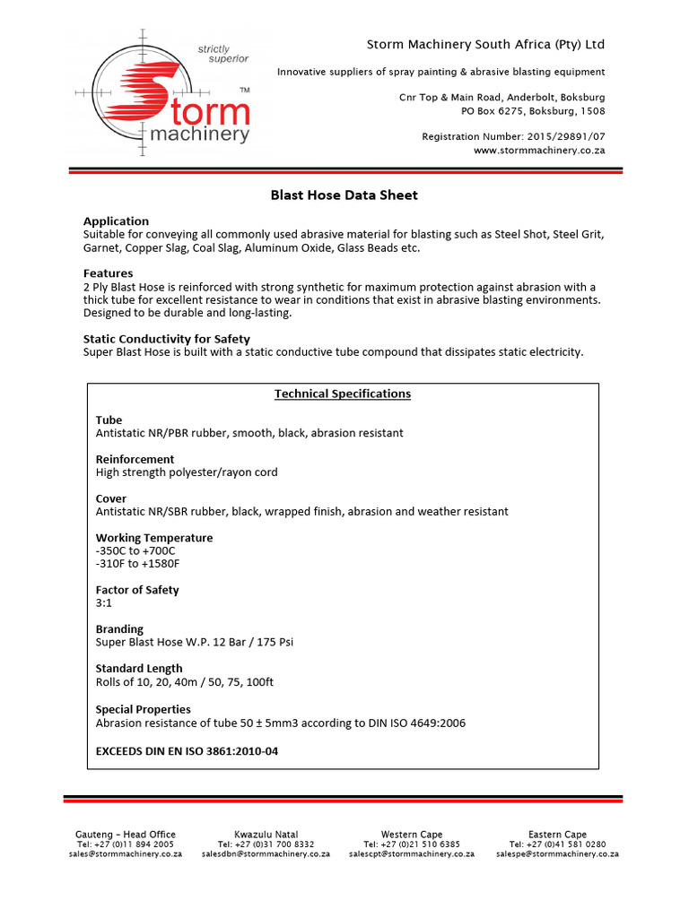 Commercial Sandblaster Hose Specifications | PDF | Abrasive | Pipe ...