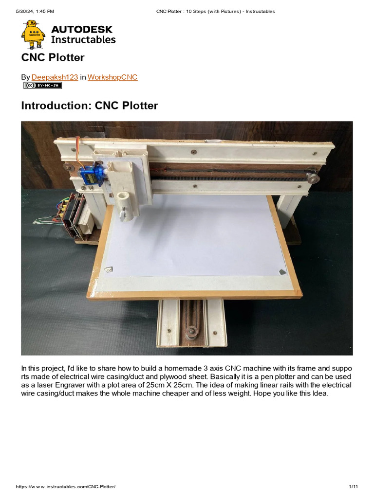 CNC Plotter - 10 Steps (With Pictures) - Instructables | PDF | Numerical Control | Arduino