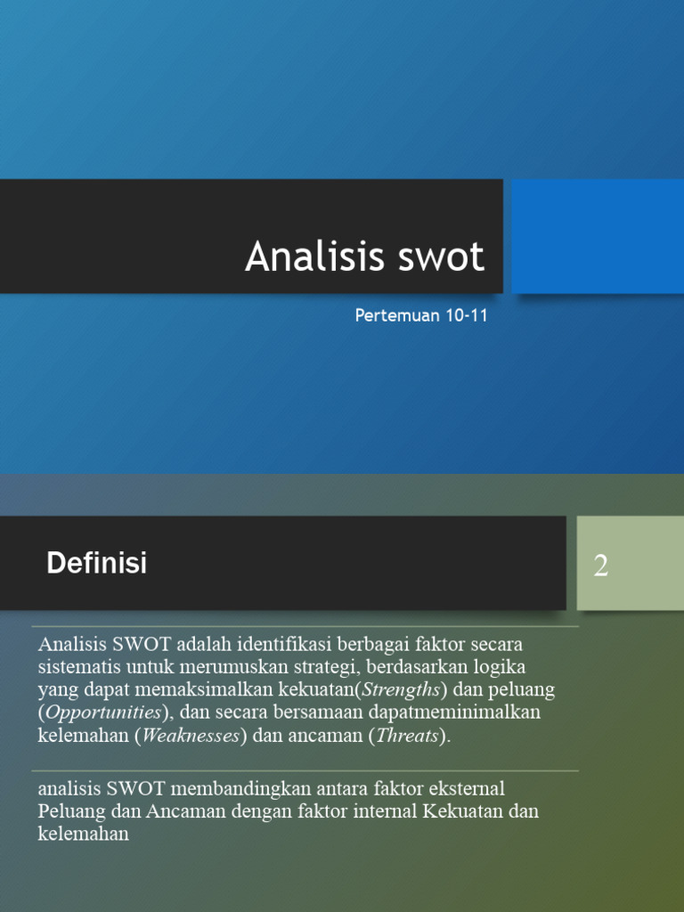 Analisis Swot | PDF | Karier & Perkembangan