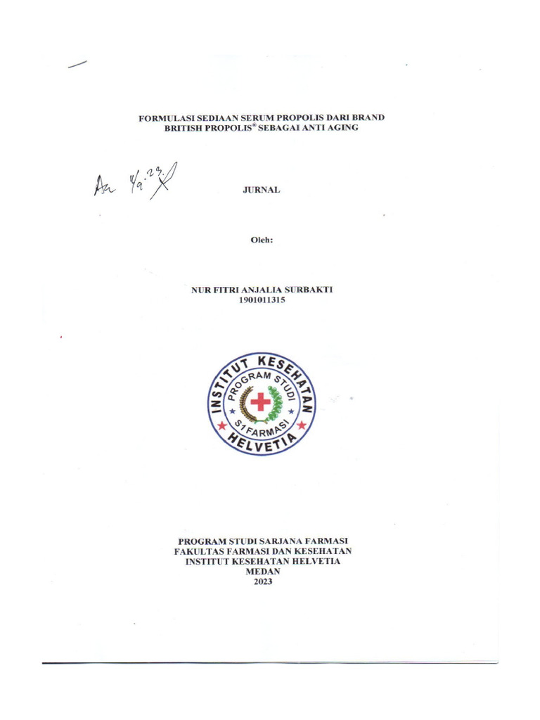 Jurnal Nur Fitri Anjalia Surbakti, 1901011315, Prodi Sarjana Farmasi ...