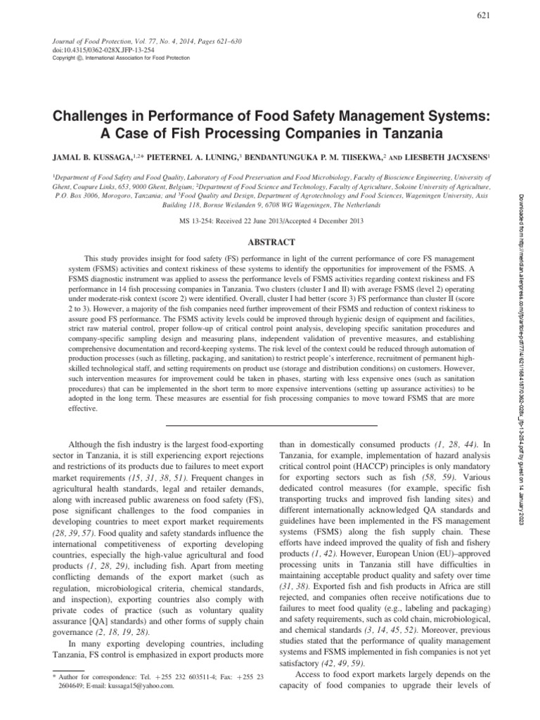 Intervation Methods For FSMS | PDF | Hazard Analysis And Critical Control Points