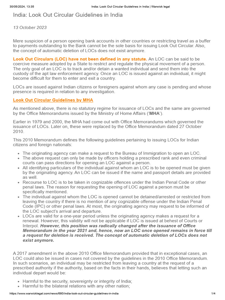 Loc Guidelines | PDF | Police | Public Law