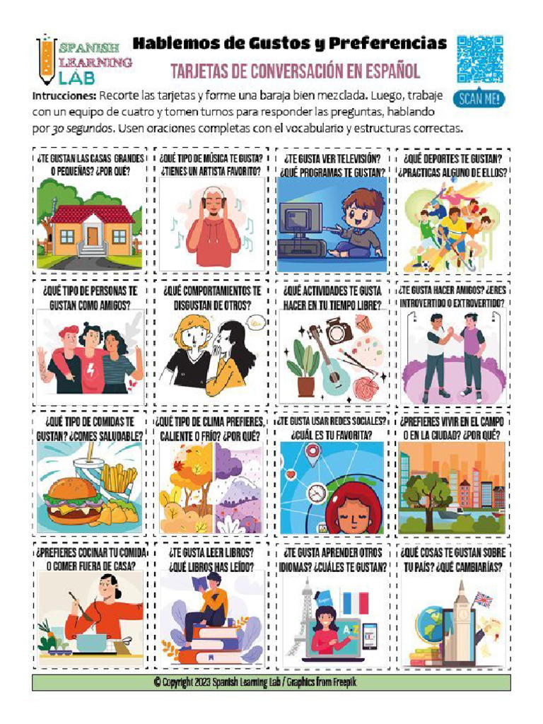 Likes-and-Preferences-in-Spanish-conversation-cards-Gustos-y ... Likes-and-Preferences-in-Spanish-conversation-cards-Gustos-y ...