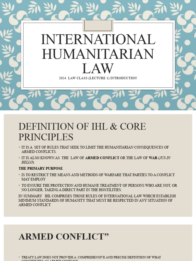 March 2024 Ihl Class | PDF | International Humanitarian Law | Geneva ...