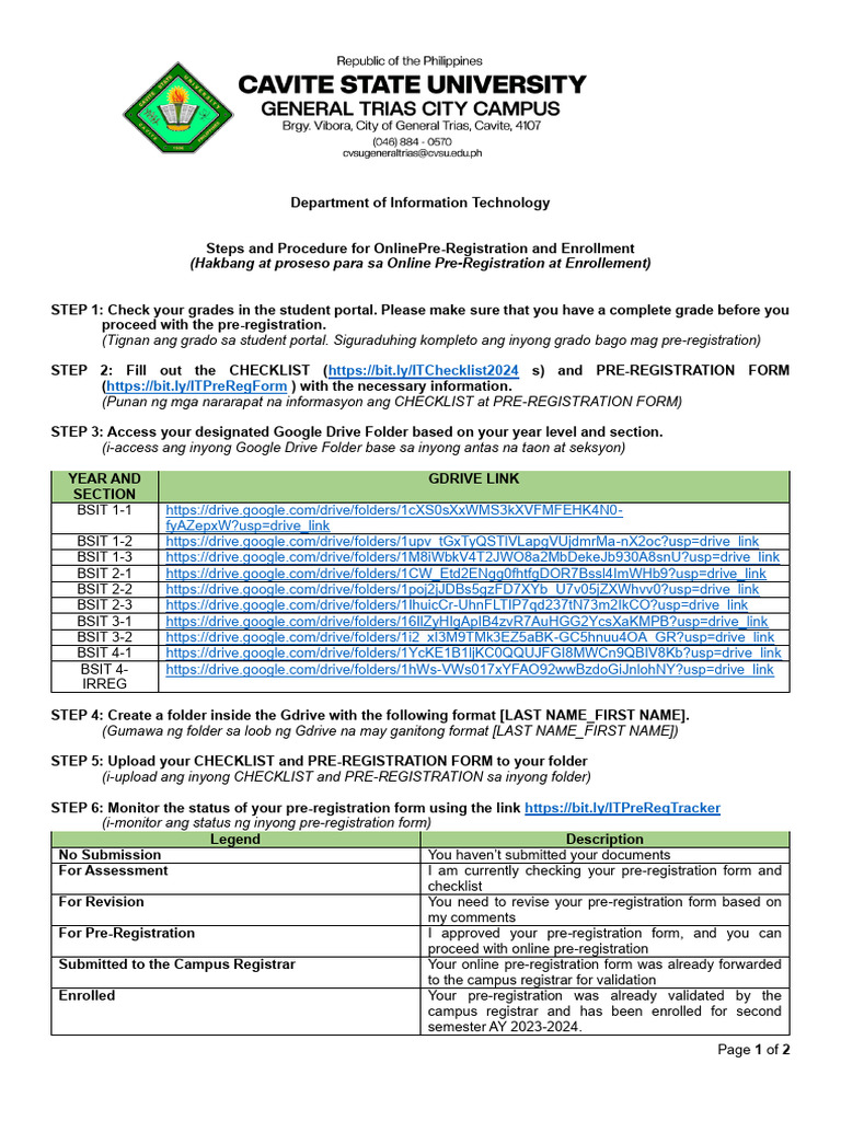 Steps and Procedure For Online Pre Registration and Enrollment | PDF ...