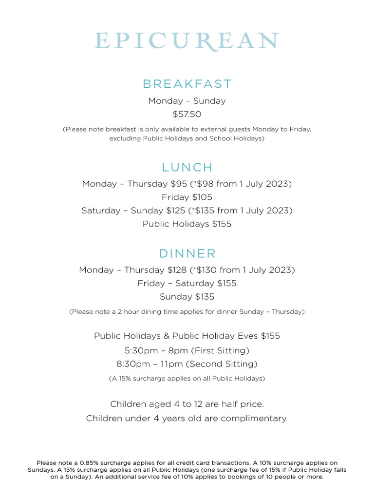 epicurean-price-list | PDF | Fee | Market (Economics)