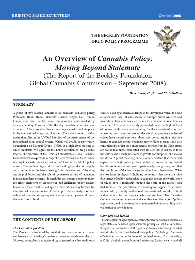 BFDPP Briefing17 Cannabis Oct08 en | PDF | Cannabis (Drug) | Drug Policy