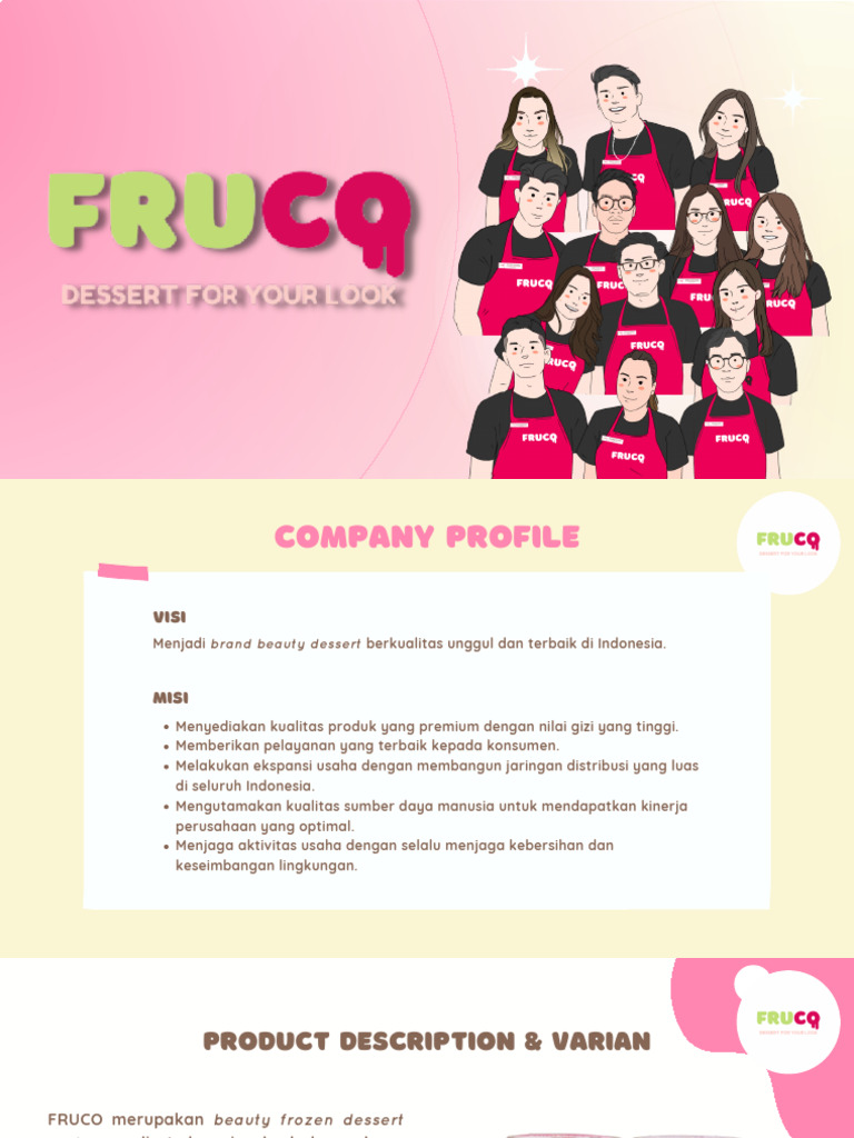 Profil Perusahaan Fruco: Dessert Sehat Indonesia | PDF