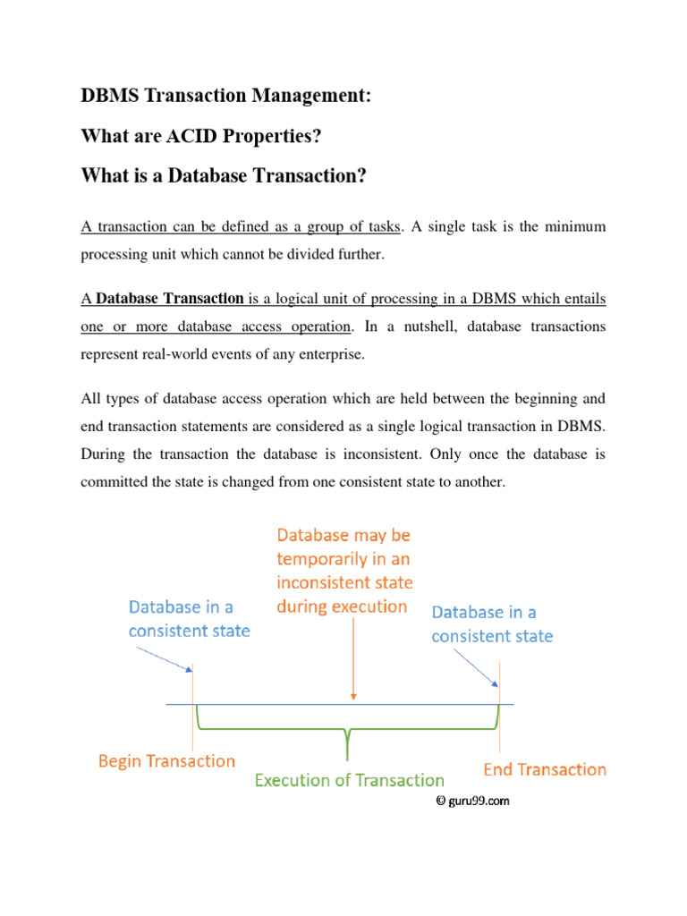 Dbms Transaction Management Download Free Pdf Database Transaction Acid