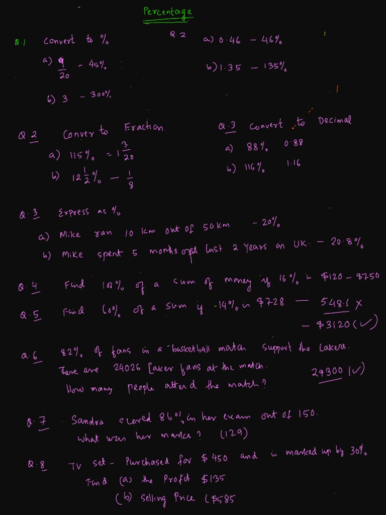 30 May - Math - Percentage - Notes | PDF