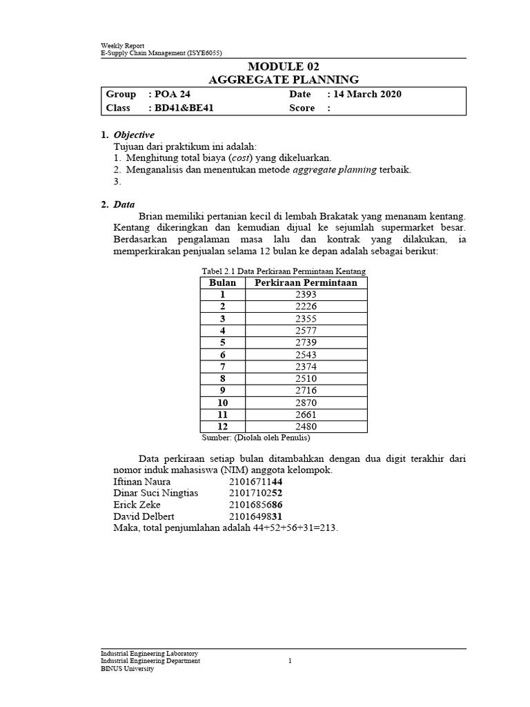 Poa24 - Modul2 - Aggregate Planning David | PDF